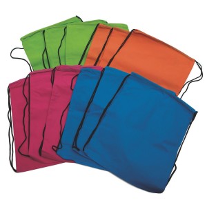 Buy Drawstring Backpack, Bright Neon Colors (Pack of 12) at S&S Worldwide