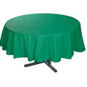 Buy 84" Round Plastic Tablecover, White, White at S&S Worldwide